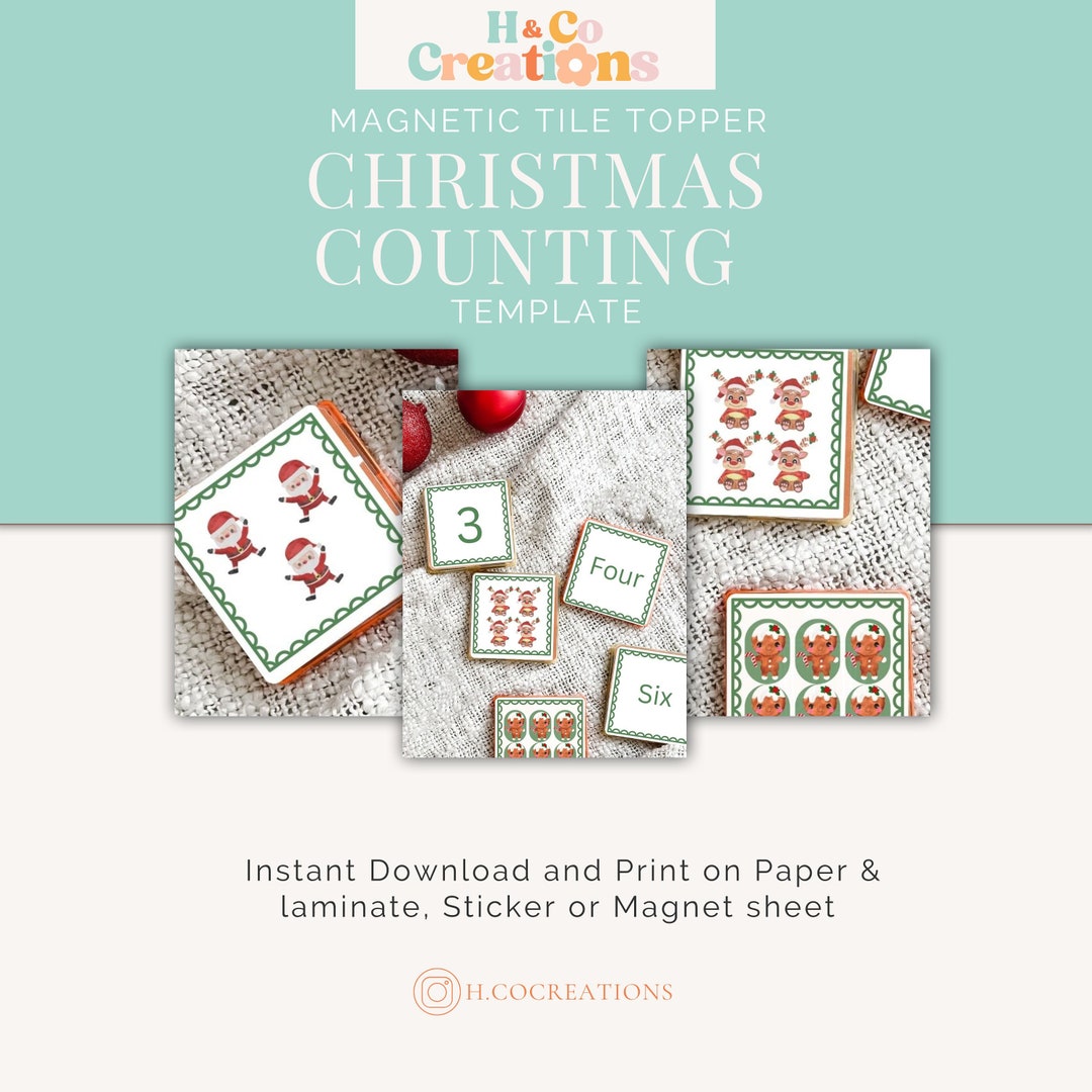 Christmas Learning Game Magnetic Tile Topper or Stickers - Etsy