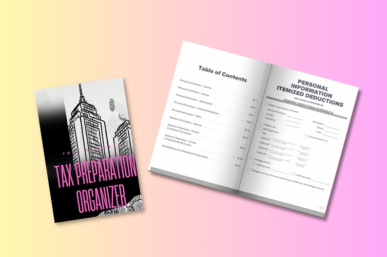 Business Tax Organizer: Deduction & Expense Tracker (digital Download ...