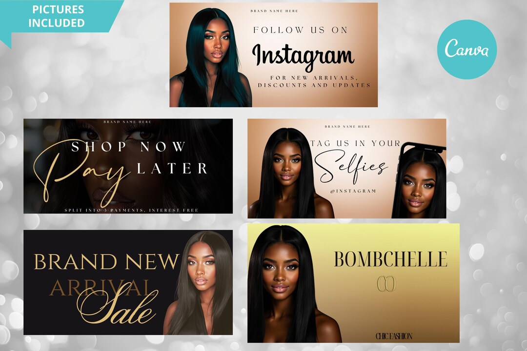 Editable Website Banner Template | Boho Canva Banner for Small ...