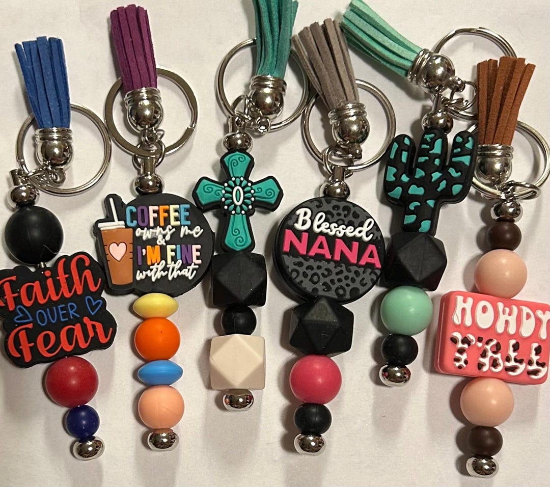 Silicone Beaded Keyrings - Etsy