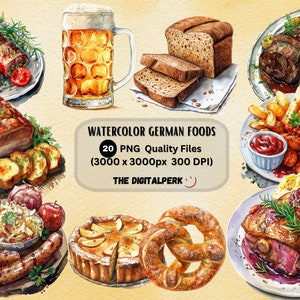 Watercolor German Foods Clipart - for Commercial Use and Others - 20 ...