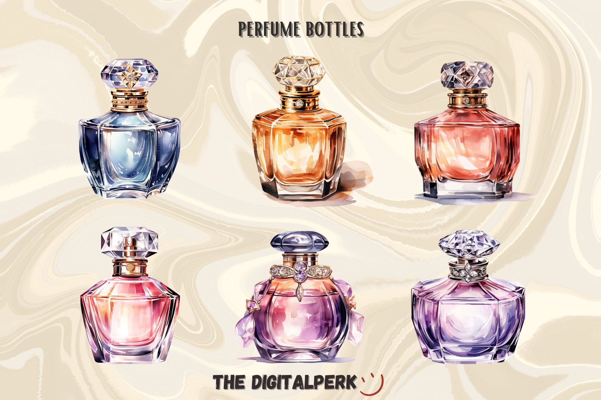 Watercolor Perfume Bottles Clipart for Commercial Use and Others 27 PNG ...