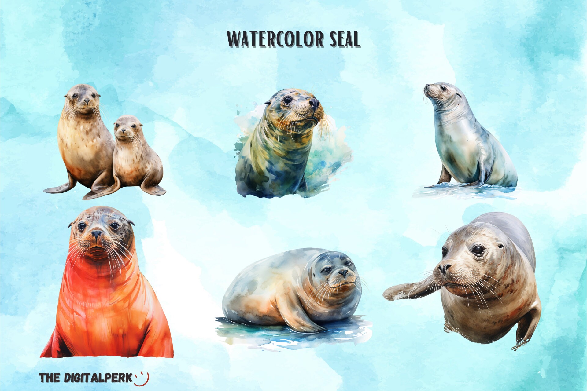 Watercolor Seal Clipart - for Commercial Use and Others - PNG, JPG ...