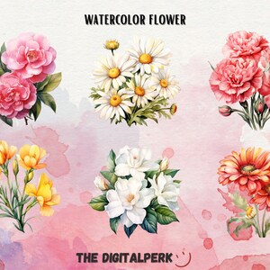 Watercolor Flower Clipart - for Commercial Use and Others - 21 PNG ...