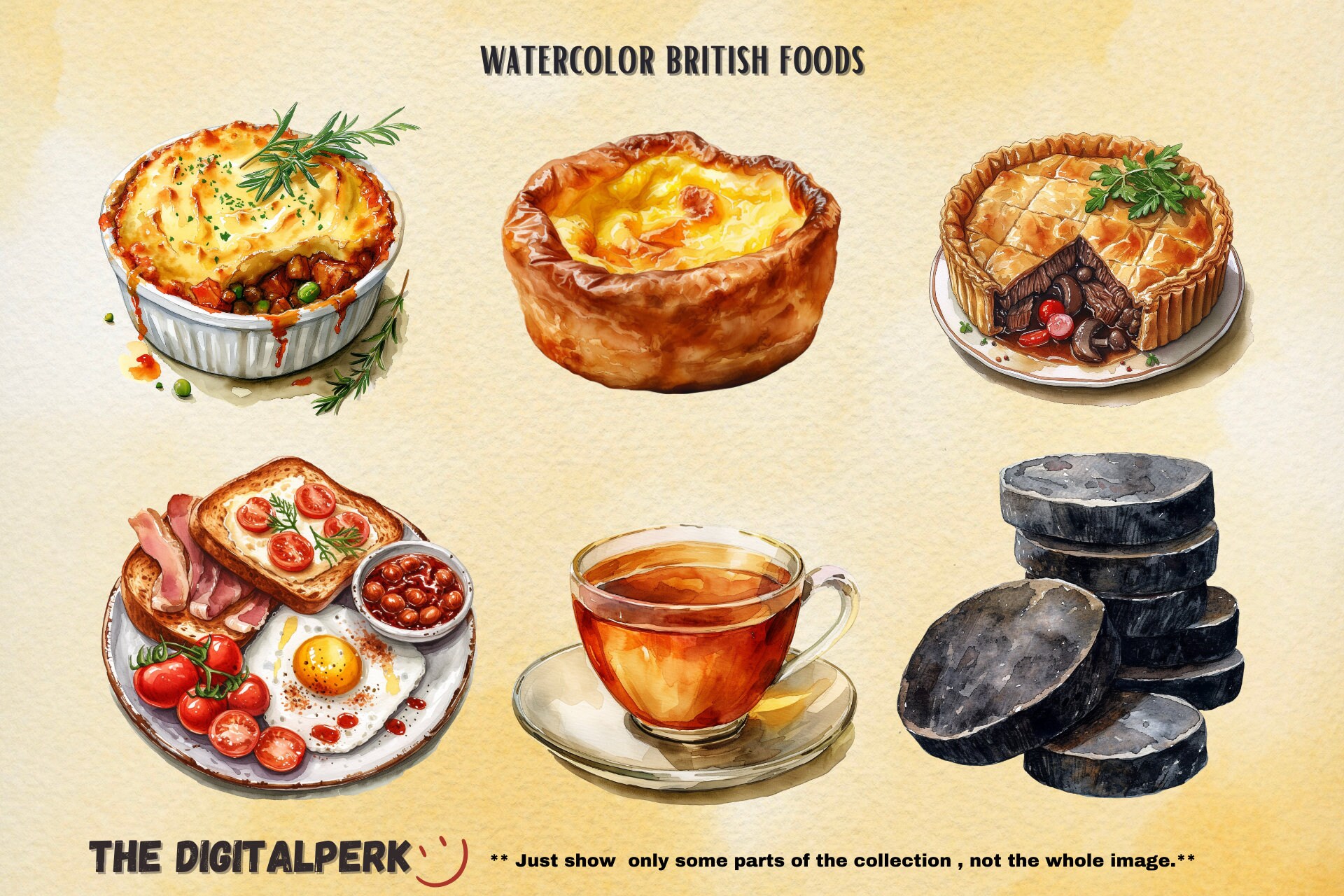 Watercolor British Foods Clipart - for Commercial Use and Others - 19 ...