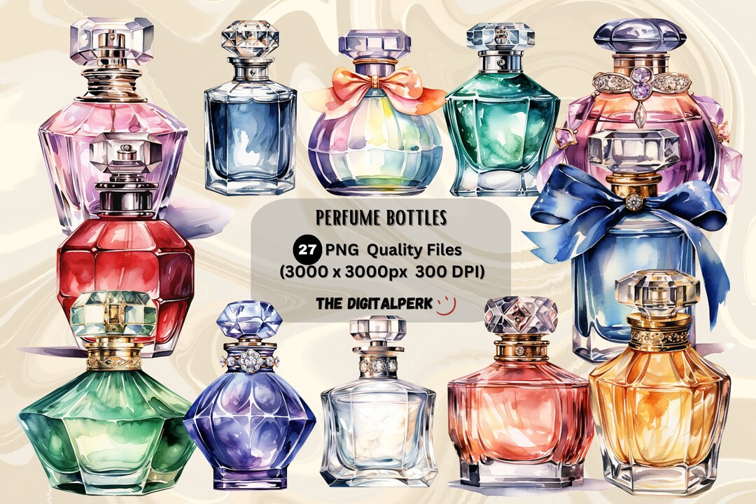 Watercolor Perfume Bottles Clipart - for Commercial Use and Others - 27 ...