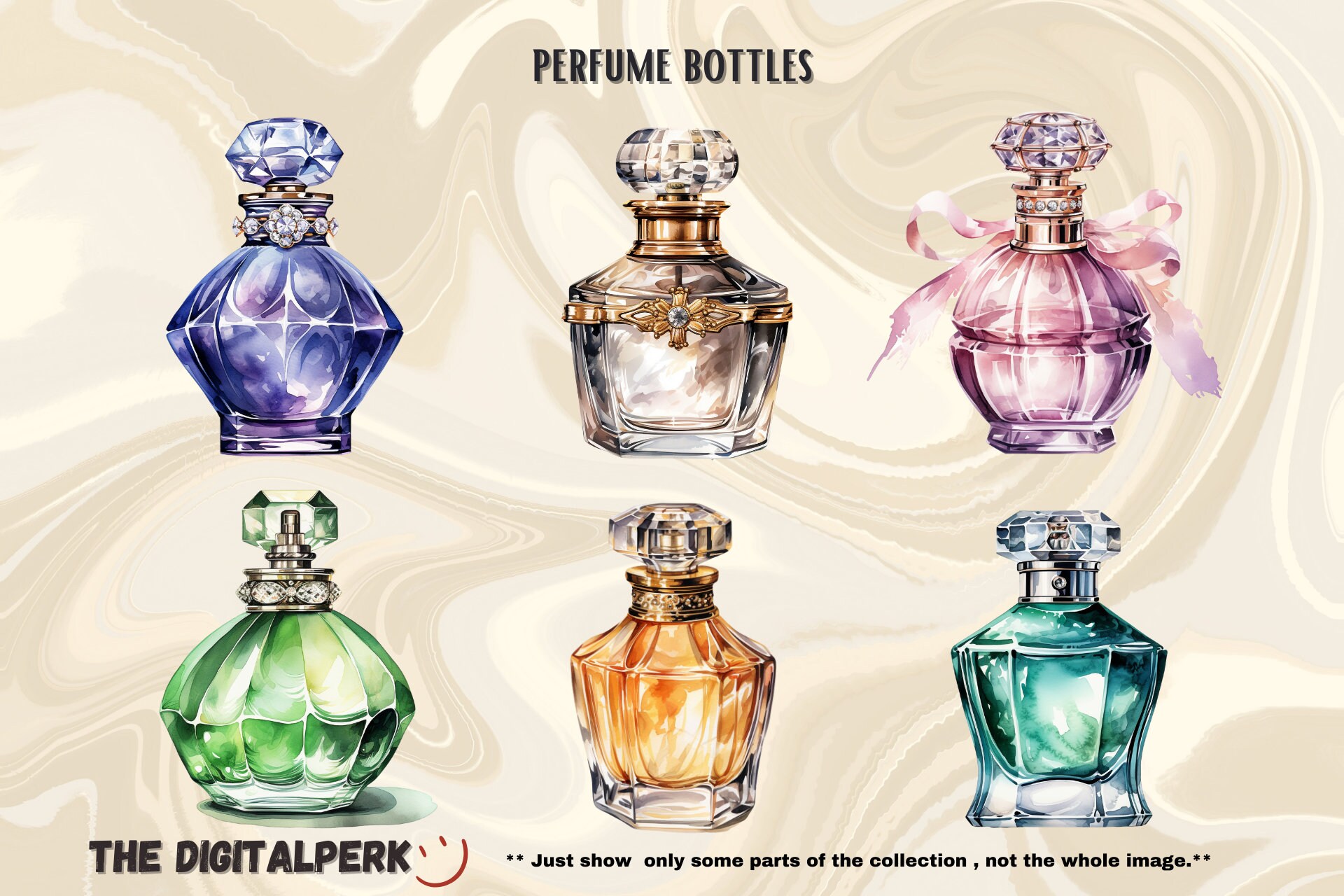 Watercolor Perfume Bottles Clipart - for Commercial Use and Others - 27 ...