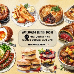 Watercolor British Foods Clipart - for Commercial Use and Others - 19 ...