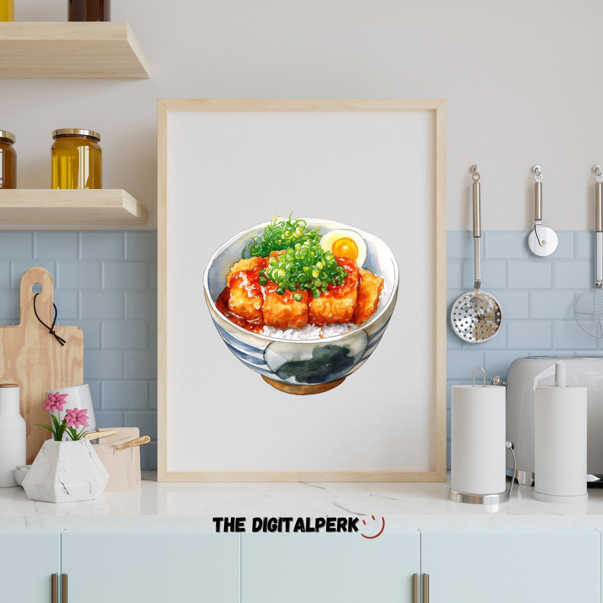 Watercolor Japanese Foods Clipart, Sushi, Sashimi, Tempura, - for ...