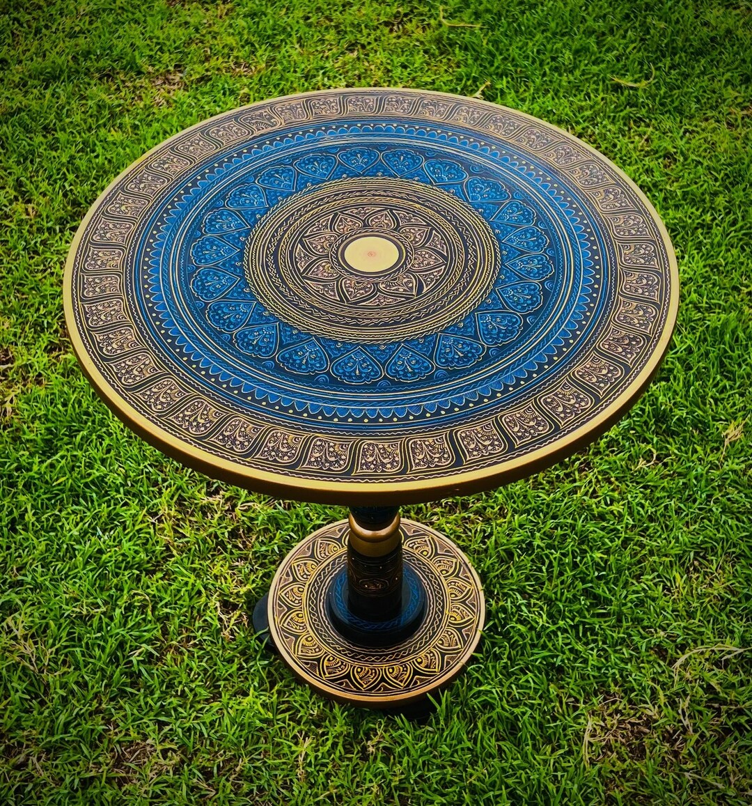 Artistic Side Table/end Table, Naqashi Art Handmade Paisley Design ...