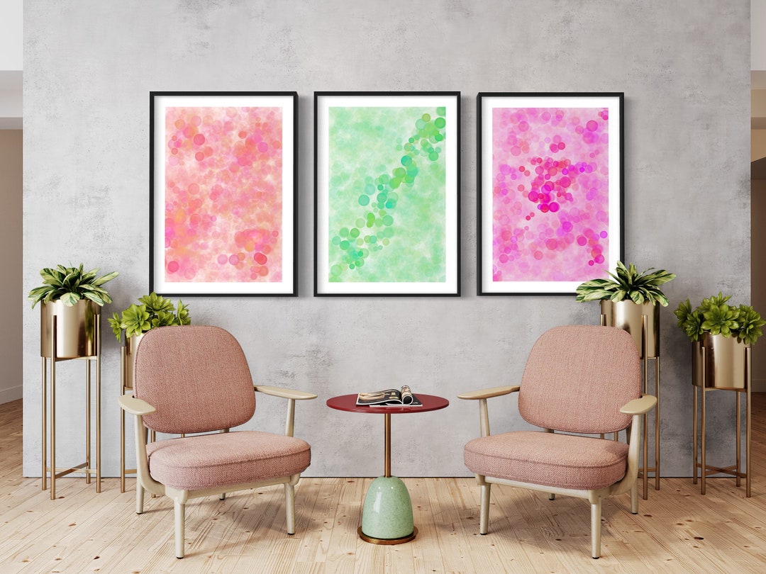 Modern Neutral Abstract Gallery Wall Art Set of 3 Colorful - Etsy