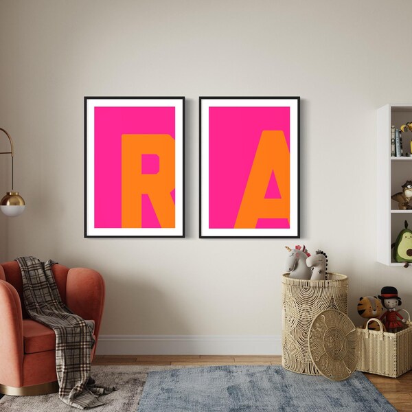 Initial Wall Art - Etsy