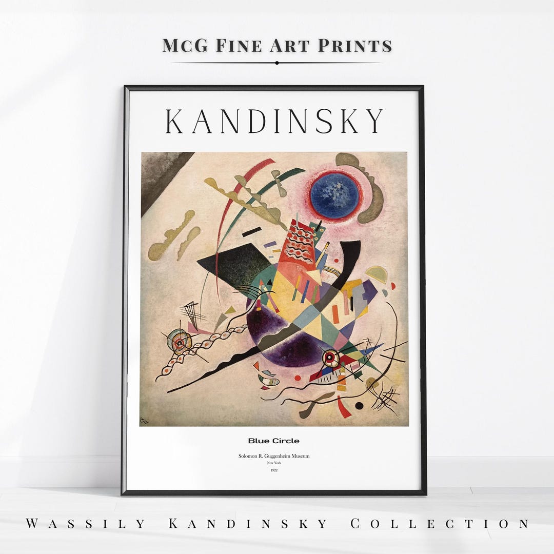 Impresión de arte de pared de círculo azul de Kandinsky, pintura al ...