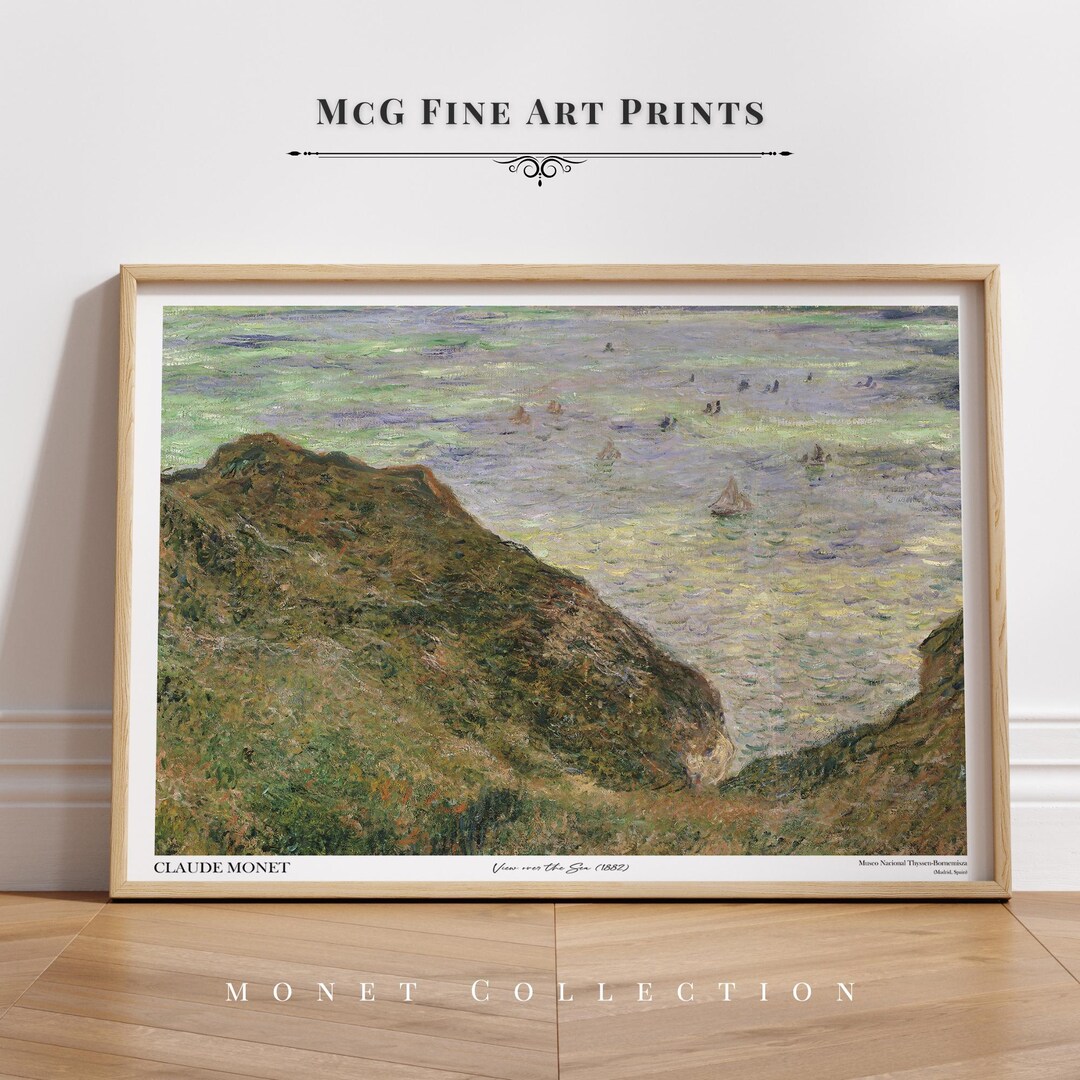 View Over the Sea Monet Gallery Wall Art Print Vintage Coastal ...