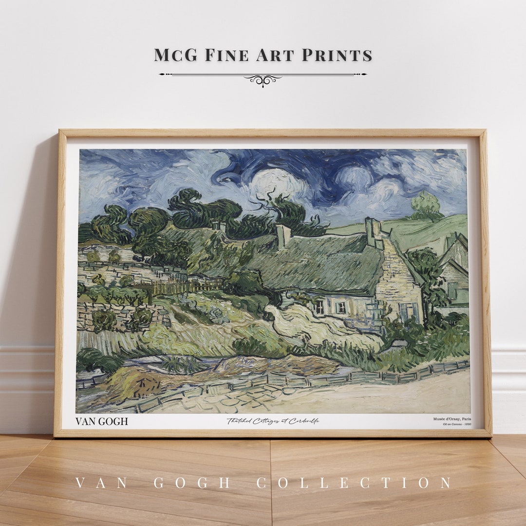 Thatched Cottages at Cordeville Van Gogh Gallery Wall Art Poster Print ...