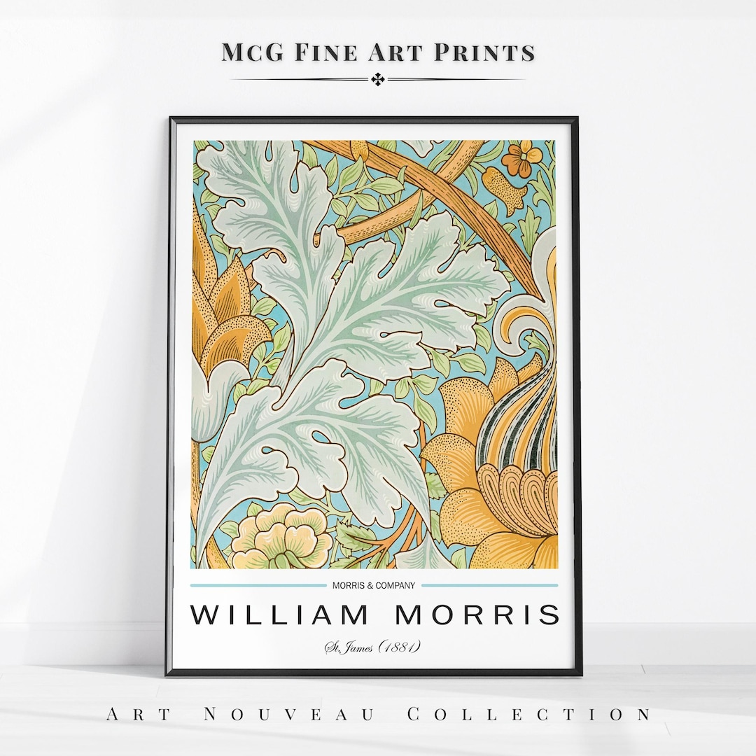 St James William Morris Wall Art Nouveau Flower Print Mid Century ...