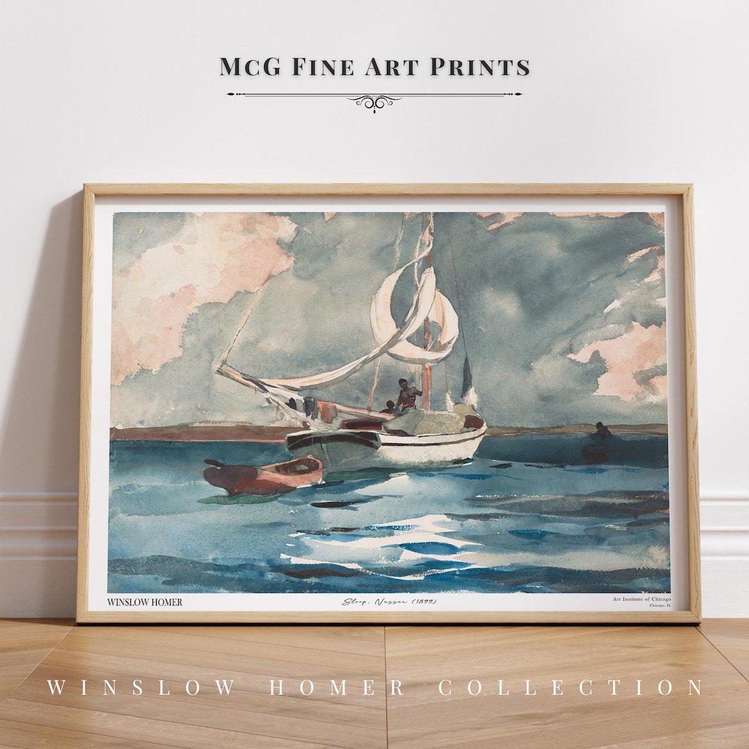 Sloop Nassau Gallery Wall Art Maritime Print Vintage Aesthetic Coastal ...