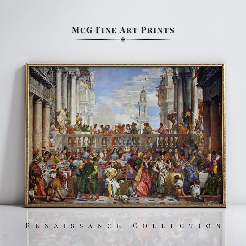 The Wedding at Cana Gallery Wall Art Antique Christian Print Holy Jesus ...