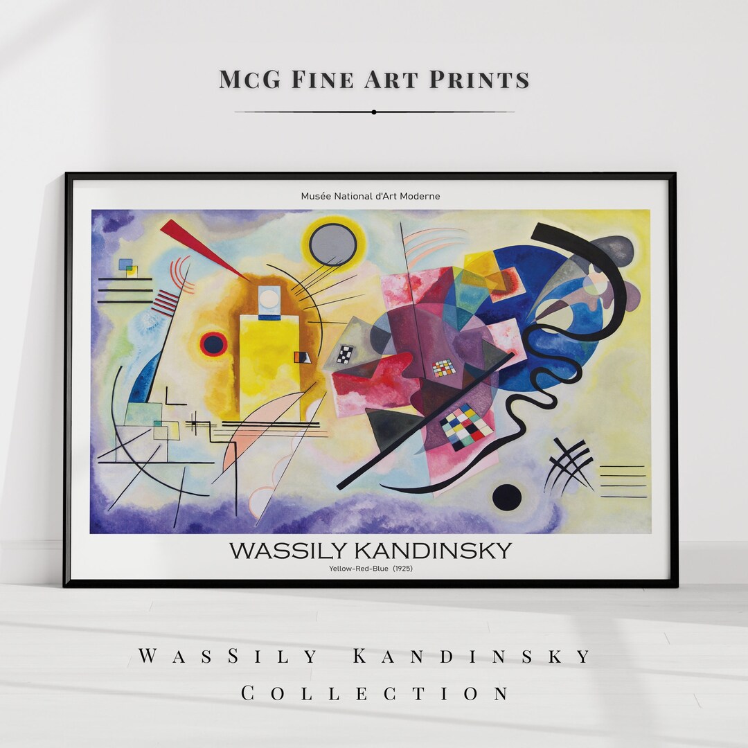 Yellow Red Blue Kandinsky Print Mid Century Modern Minimalist Gallery ...