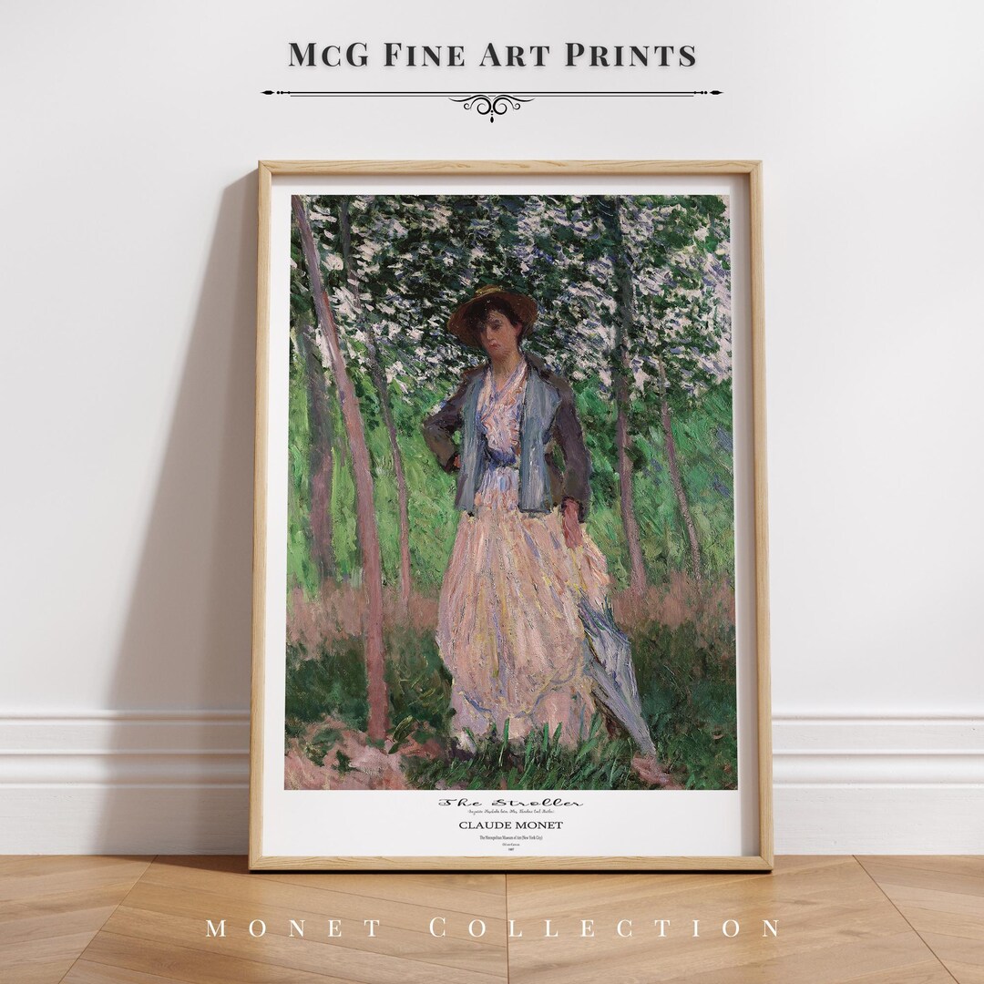 The Stroller Gallery Wall Art Print Vintage Woman Portrait Oil Painting ...