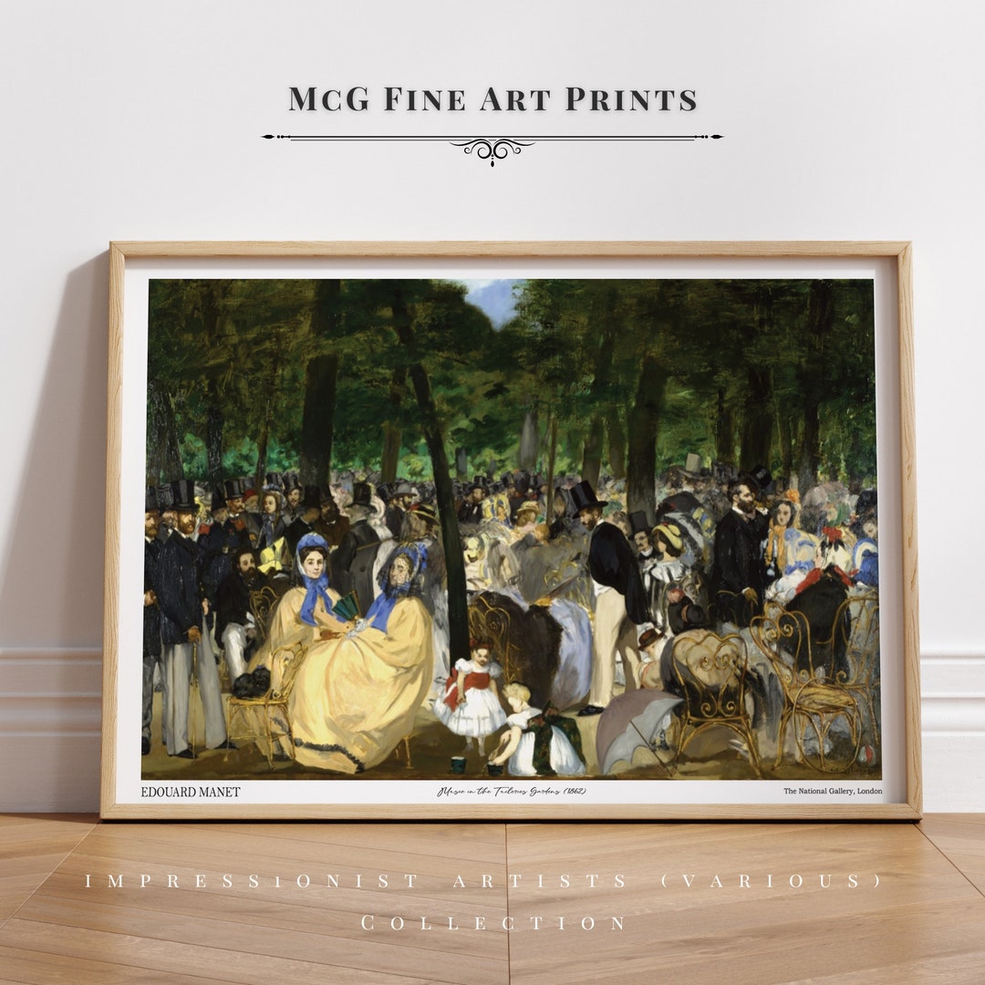 Manet Tuileries Gardens Print Vintage Parisian City Park Wall Art Oil ...