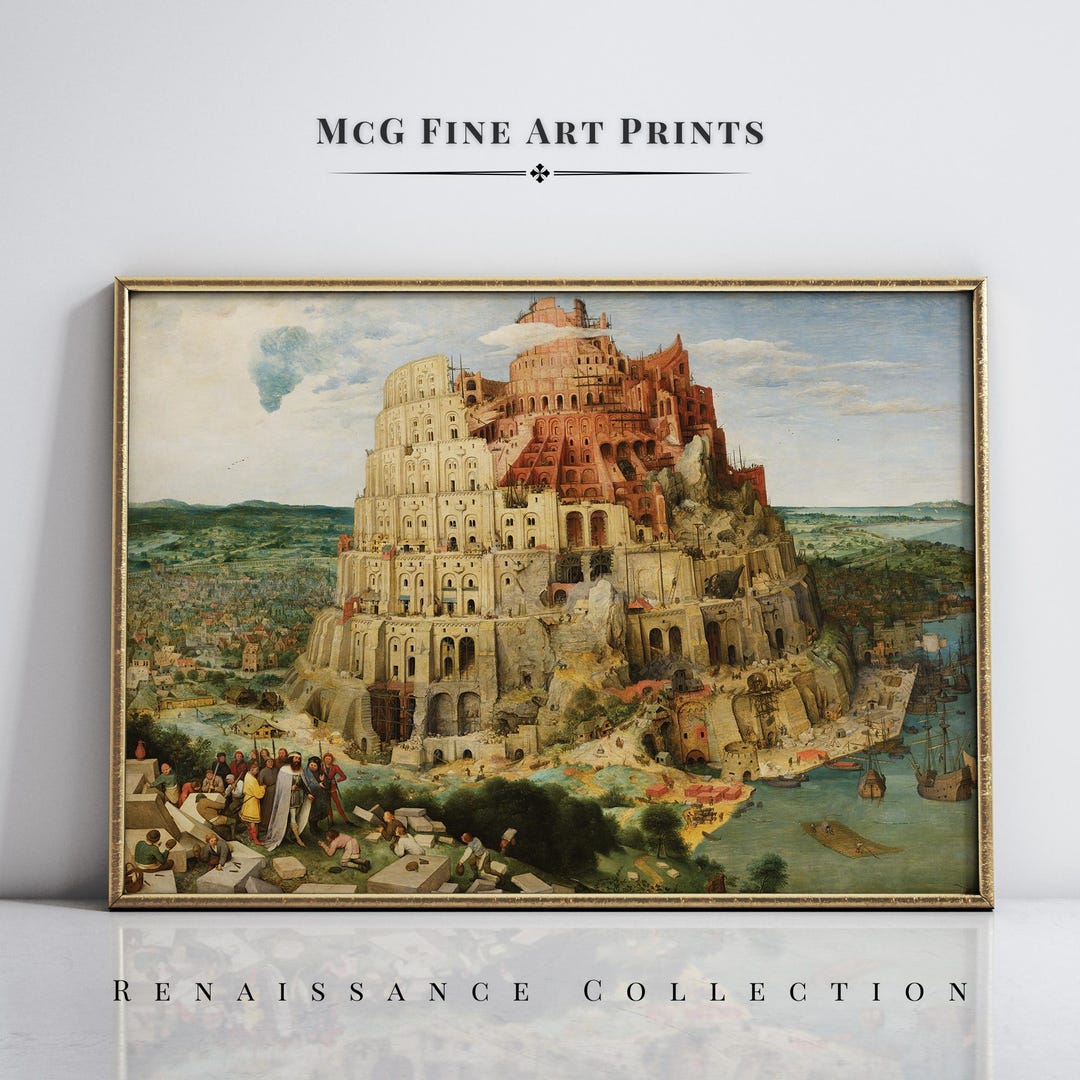 The Tower of Babel Gallery Wall Art Antique Christian Print Vintage ...