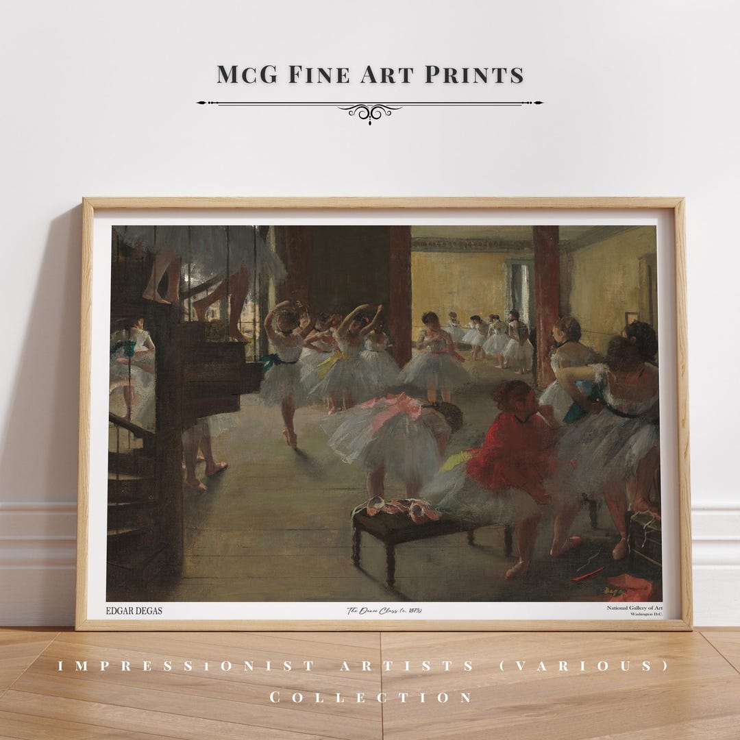 The Dance Class Gallery Wall Art Print Vintage French Ballet Studio Oil ...