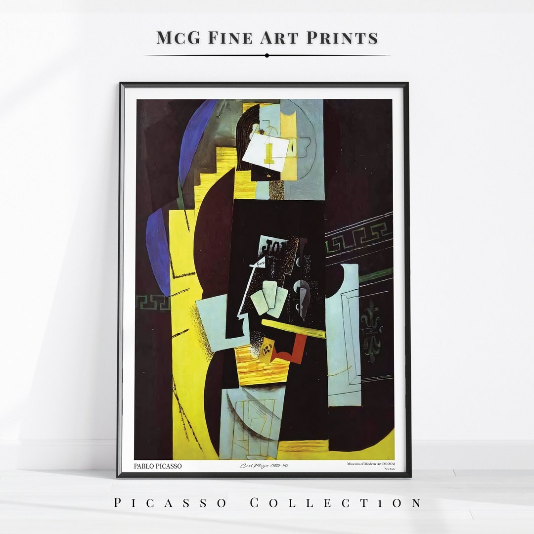Card Player Picasso Gallery Wall Art Print Mid Century Modern Game Room ...