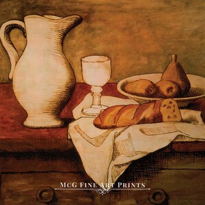 Still Life With Jug and Bread Picasso Gallery Wall Art Food Print Mid ...