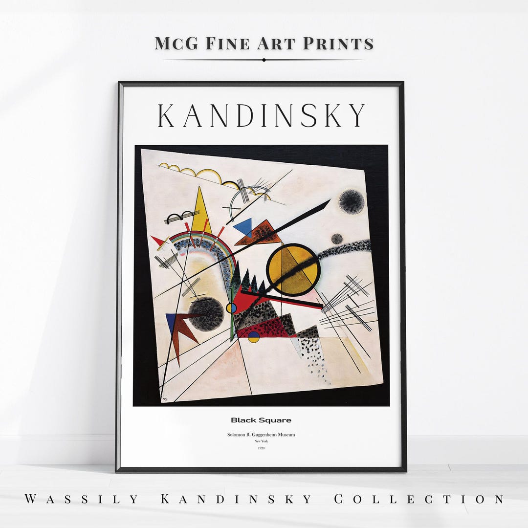 In the Black Square Kandinsky Wall Art Print Mid Century Modern ...