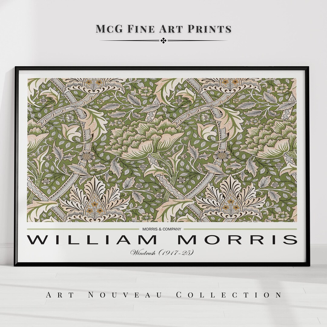 Windrush William Morris Wall Art Nouveau Flower Print Mid Century ...