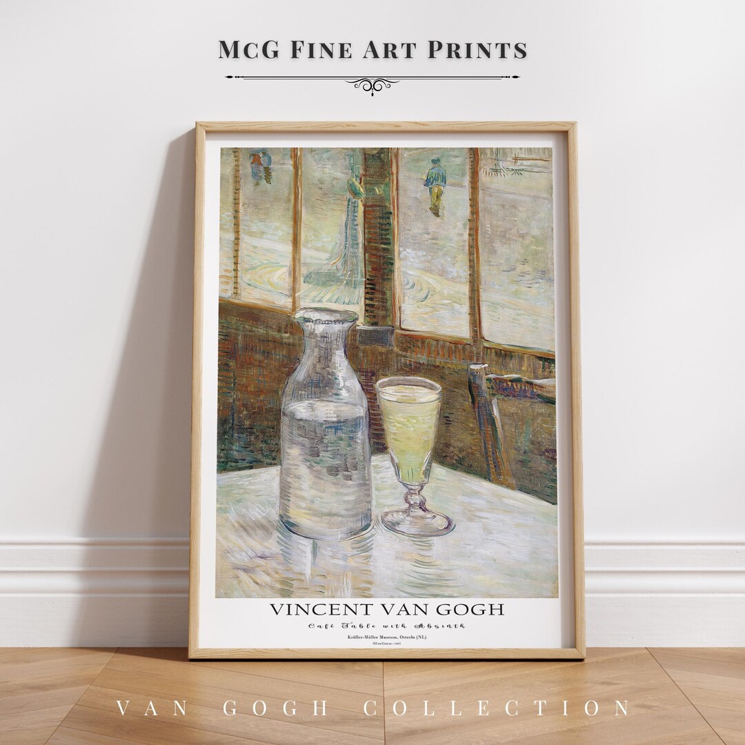 Cafe Table With Absinth Van Gogh Gallery Wall Art Print Vintage Still ...