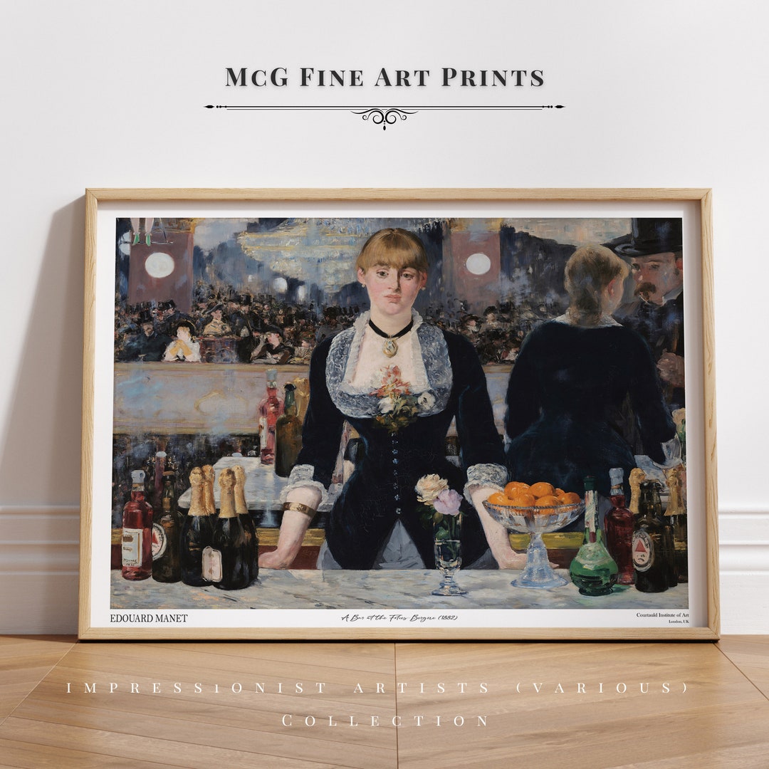 A Bar at the Folies Bergere Wall Art Poster Print Vintage Woman Oil ...