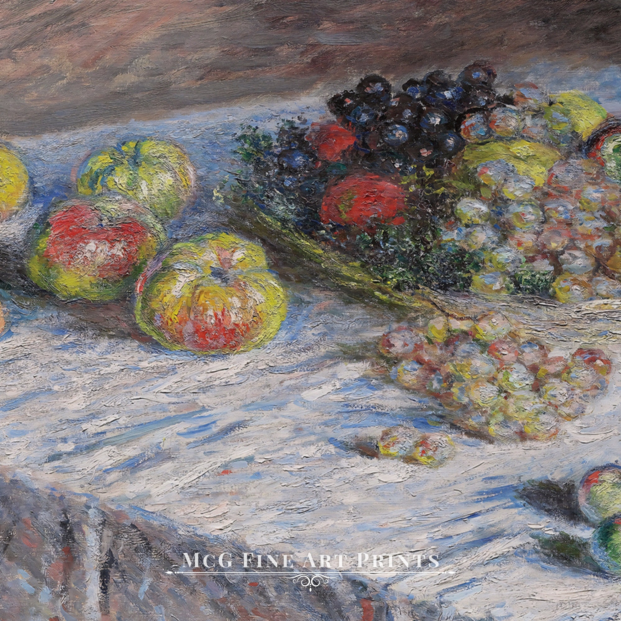 Apples and Grapes Still Life Monet Gallery Wall Art Food Print Vintage ...