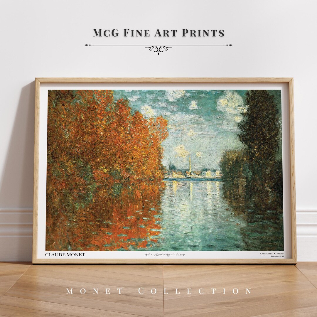 Autumn Effect at Argenteuil Monet Wall Art Print Vintage Fall Landscape ...
