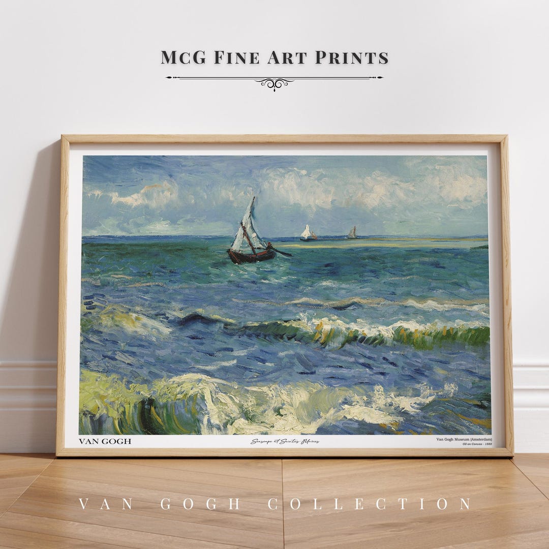 Van Gogh Seascape Art Print Vintage Marine Wall Decor French Coastal ...