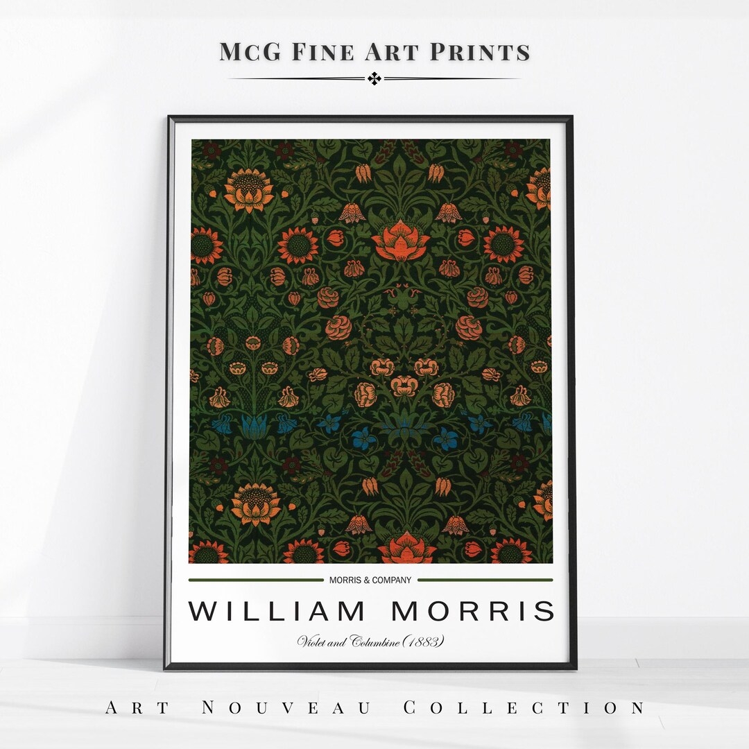 Violet and Columbine William Morris Wall Art Nouveau Flower Print Mid ...