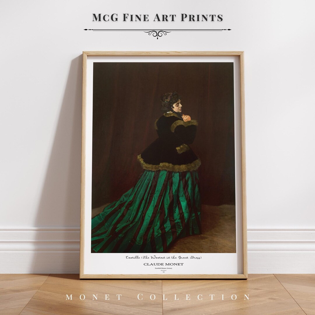 Camille the Woman in the Green Dress Monet Gallery Wall Art Print ...