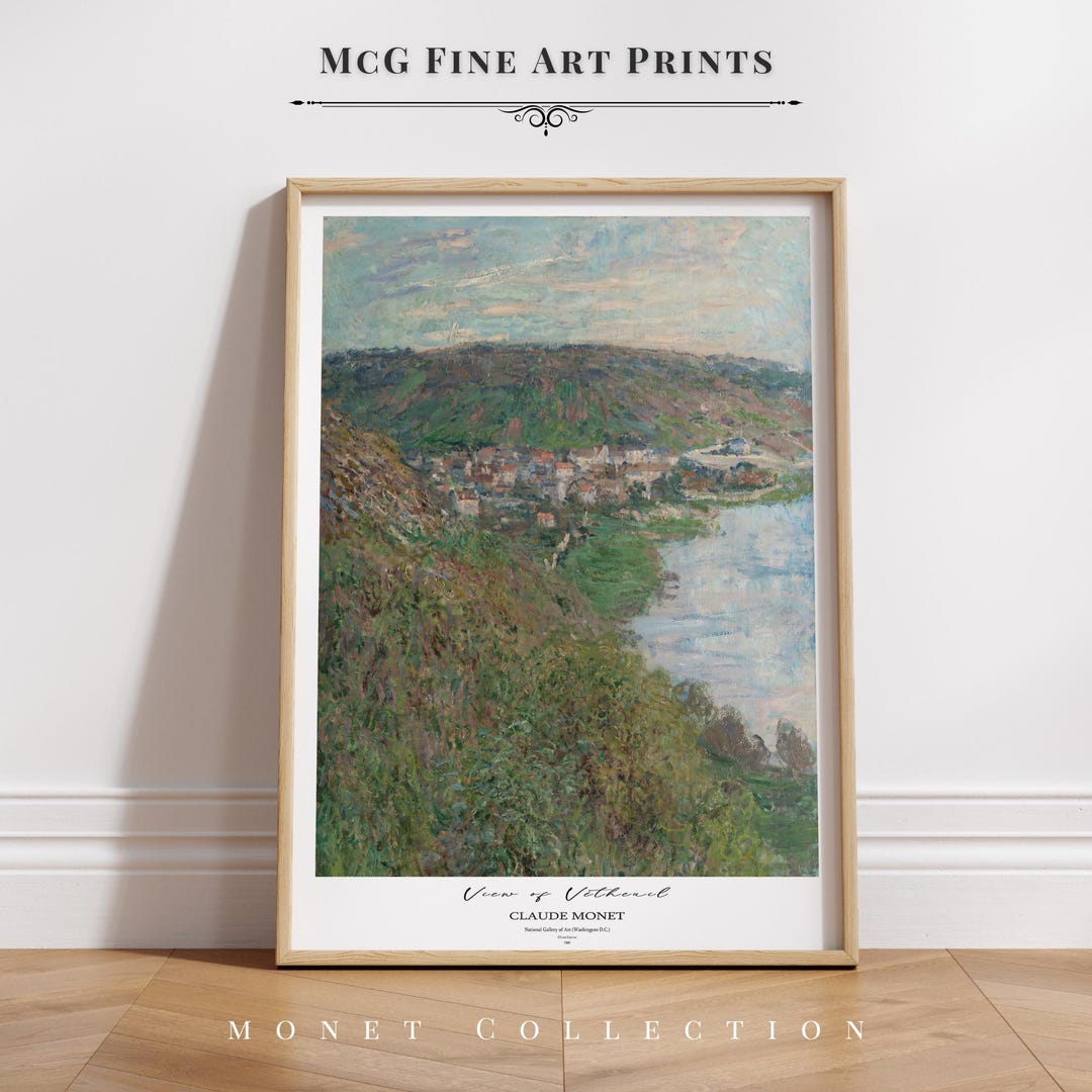 View of Vetheuil Monet Gallery Wall Art Print Vintage Coastal Landscape ...