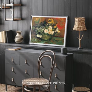 Still Life With Roses and Sunflowers Van Gogh Gallery Wall Art Flower ...