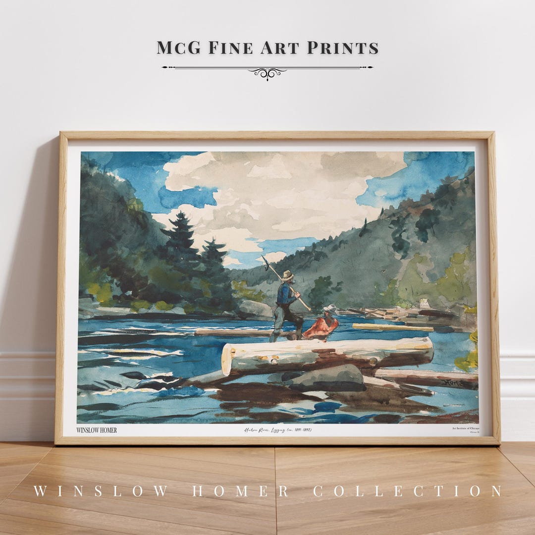 Hudson River Logging Gallery Wall Art Print Vintage Forest Landscape ...