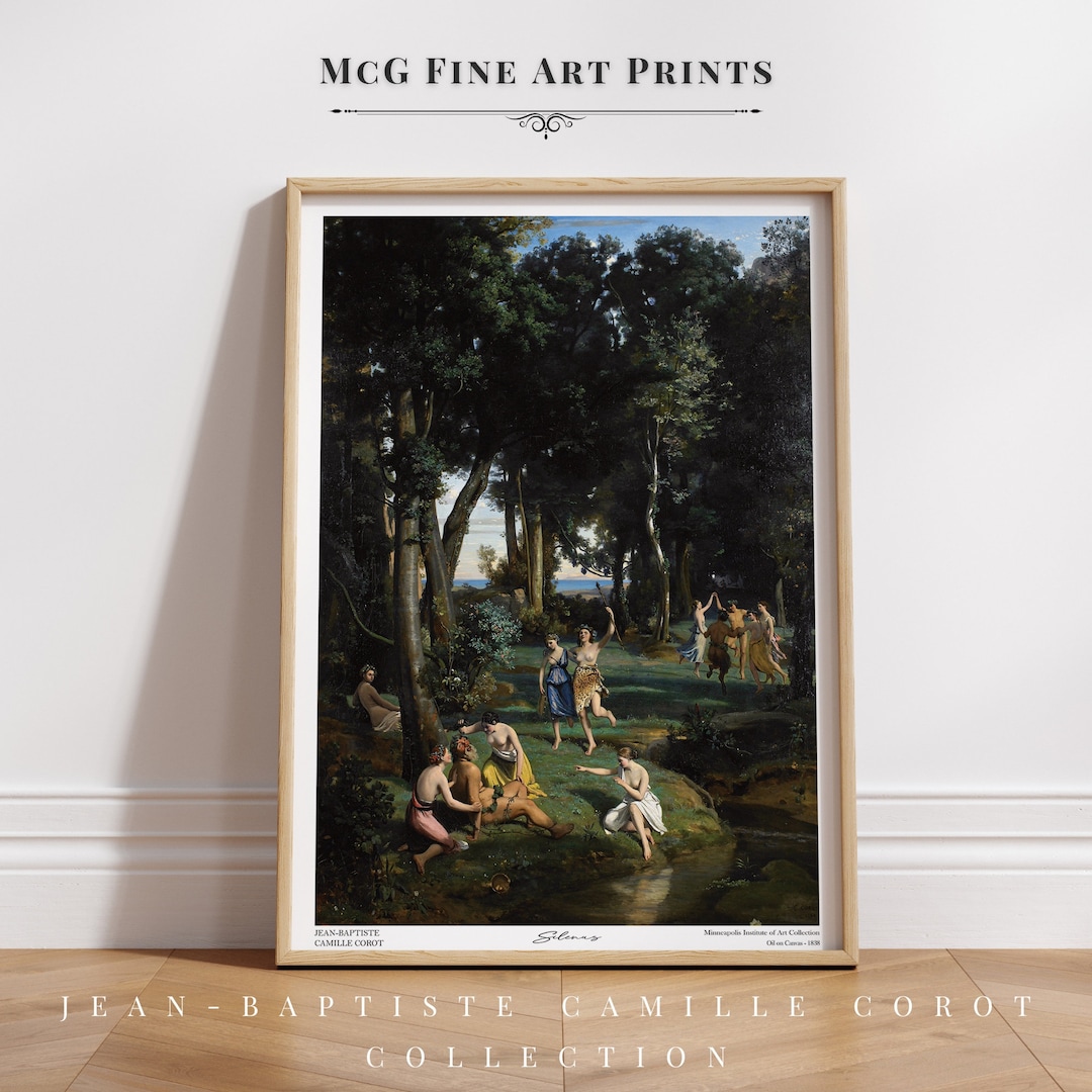 Silenus Gallery Wall Art Print Vintage Forest Landscape Oil Painting ...