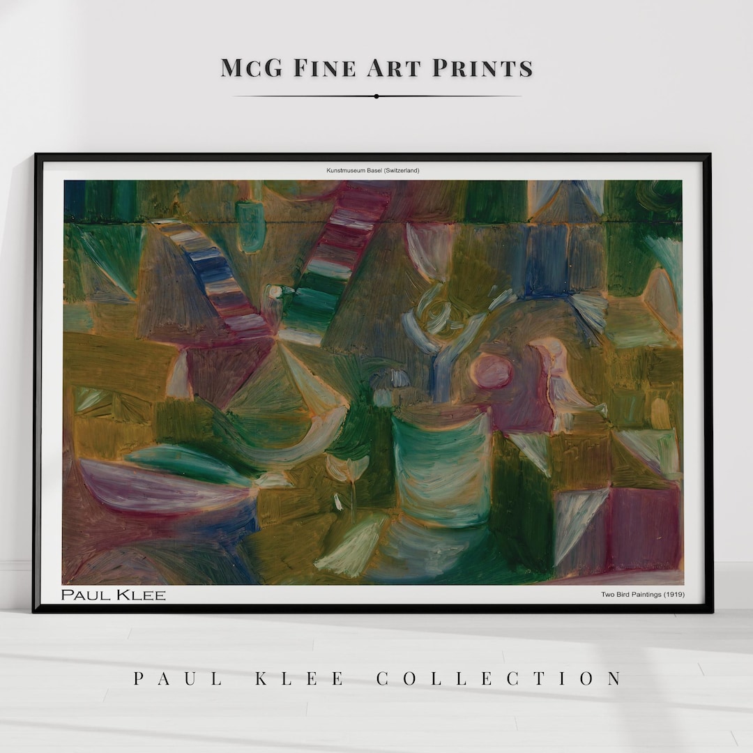 Two Bird Painting Paul Klee Wall Art Print Mid Century Modern ...