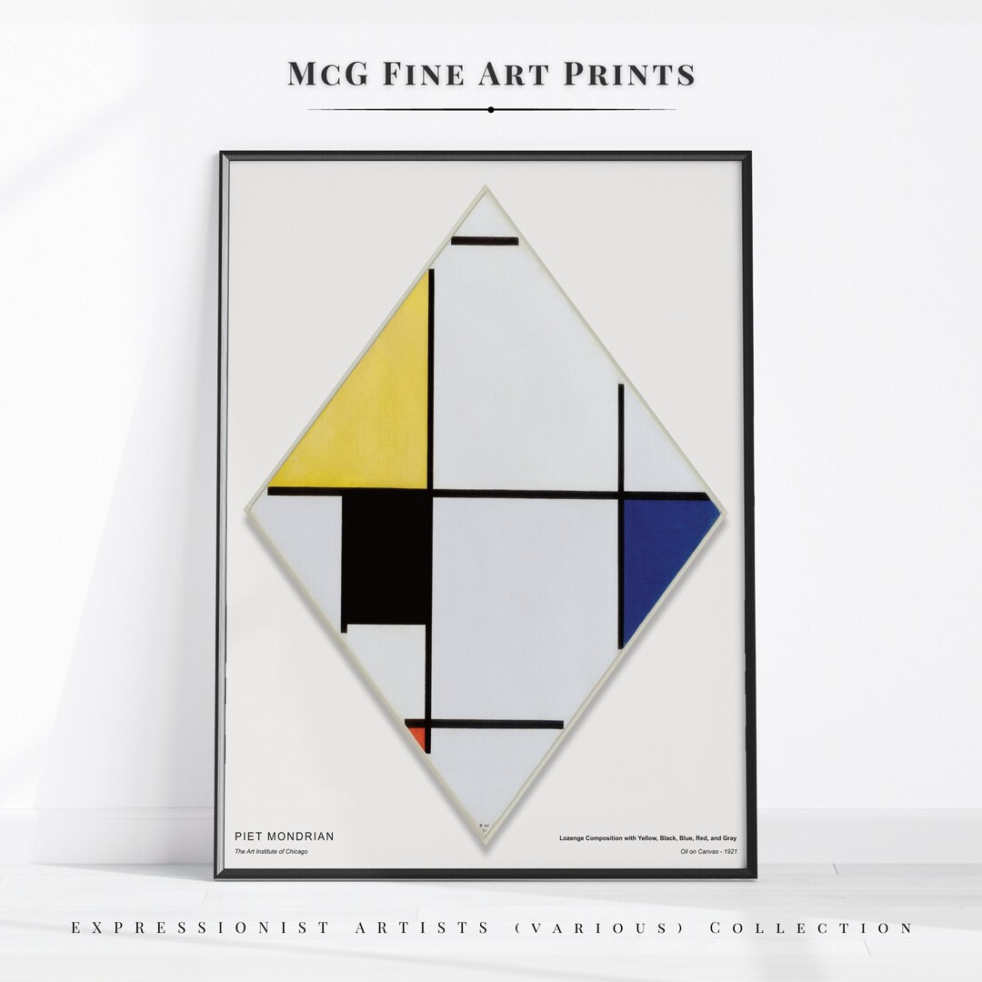 Piet Mondrian Modern Minimalist Wall Art Print Boho Aesthetic Living ...