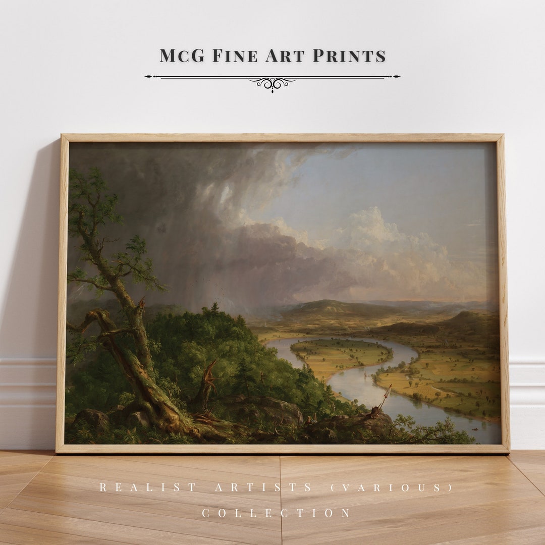 The Oxbow View From Mount Holyoke Gallery Wall Art Print Antique Forest ...