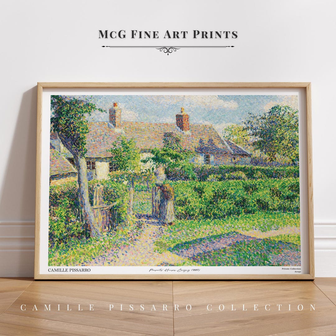 Peasants Houses Eragny Gallery Wall Art Print Vintage French ...