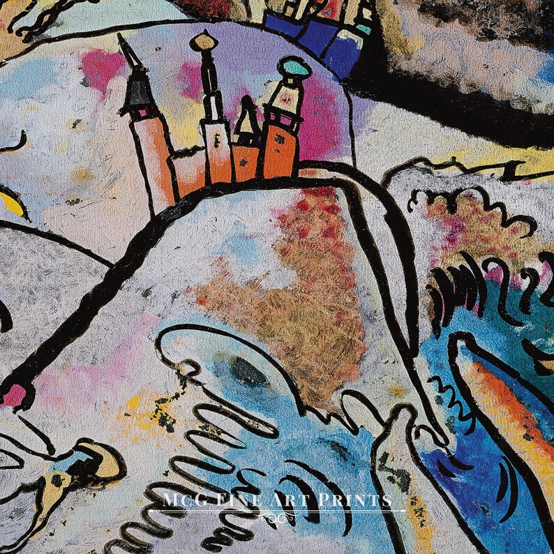 With Sun Kandinsky Gallery Wall Art Poster Print Mid Century Modern Oil ...