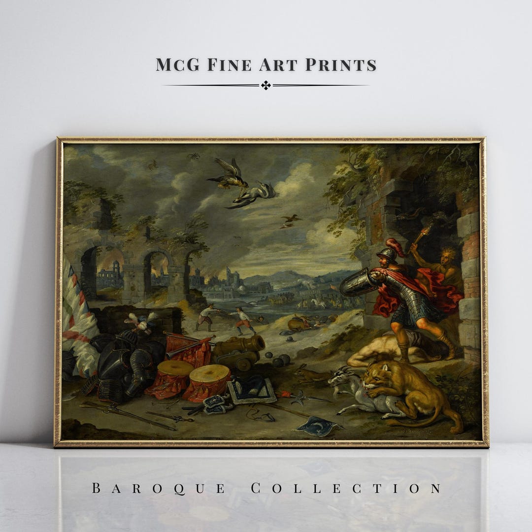 An Allegory of War Gallery Wall Art Antique Print Vintage Famous ...