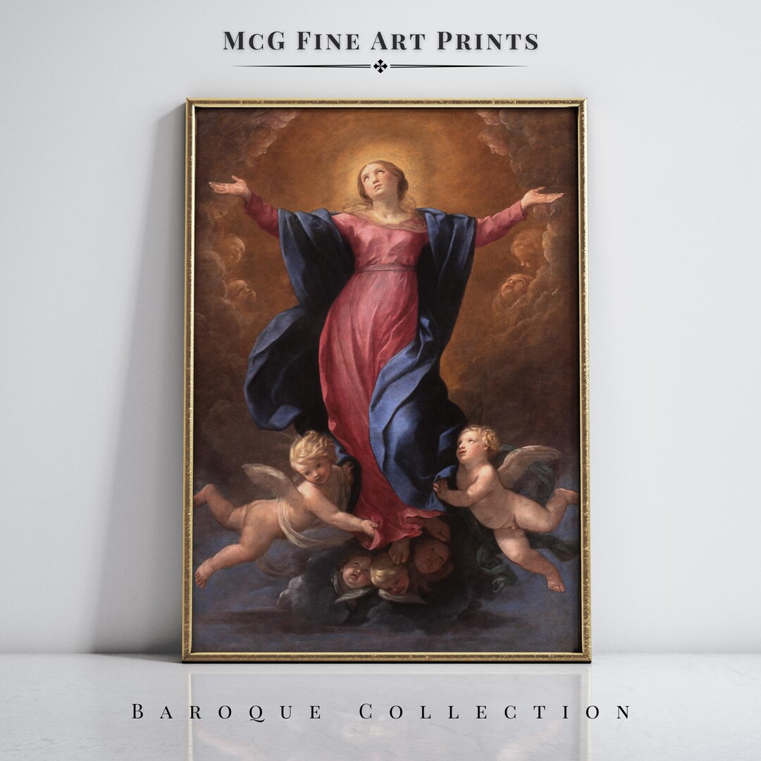 The Assumption of the Virgin Gallery Wall Art Antique Christian Print ...