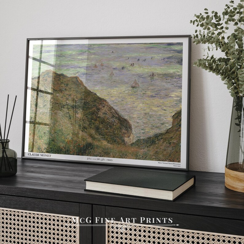 View Over the Sea Monet Gallery Wall Art Print Vintage Coastal ...
